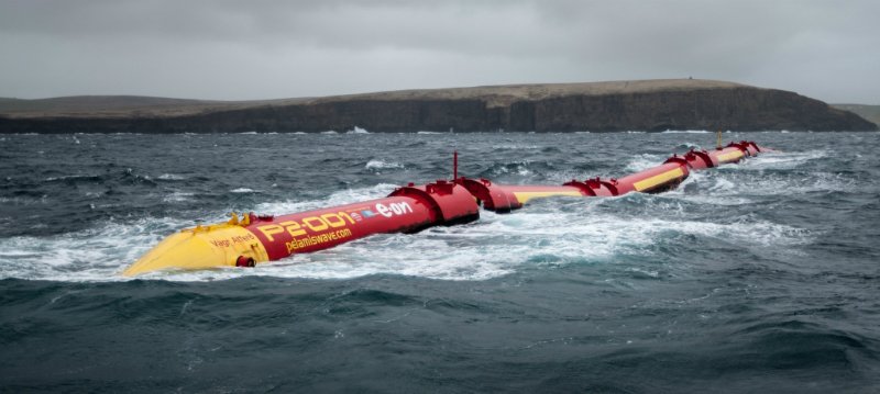 Pelamis Wave Power’s P2-001 at Billia Croo, EMEC’s wave test site ...
